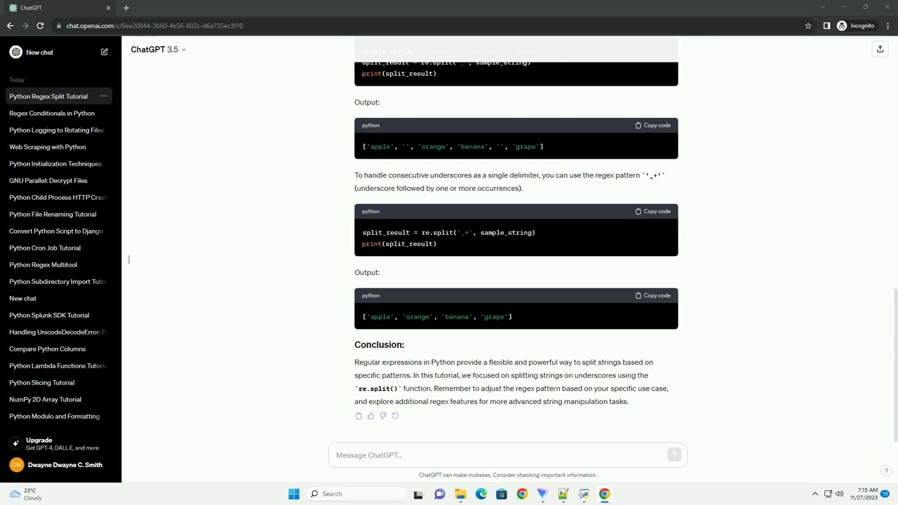 Python regex splitting additionally on