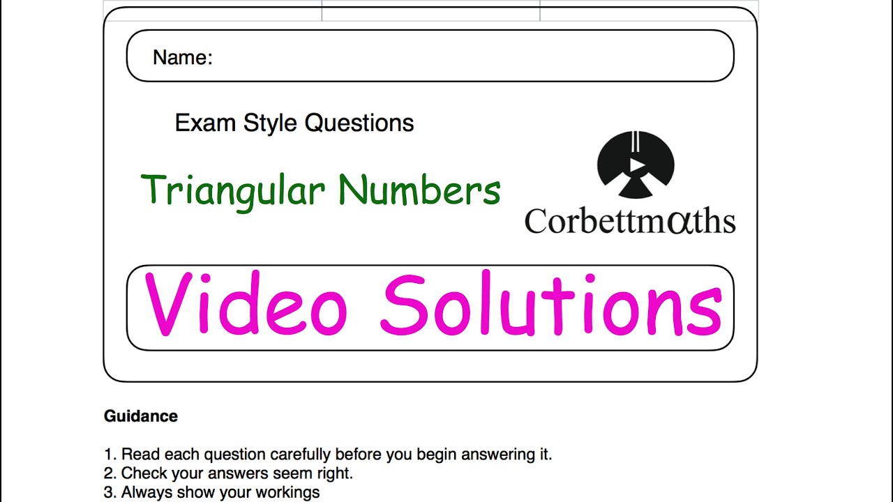Triangular Numbers Answers - Corbettmaths