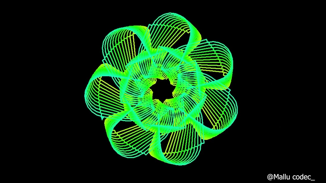 Green graphic design with python Turtle wide screen sequence/python Turtle/python programming/codec_