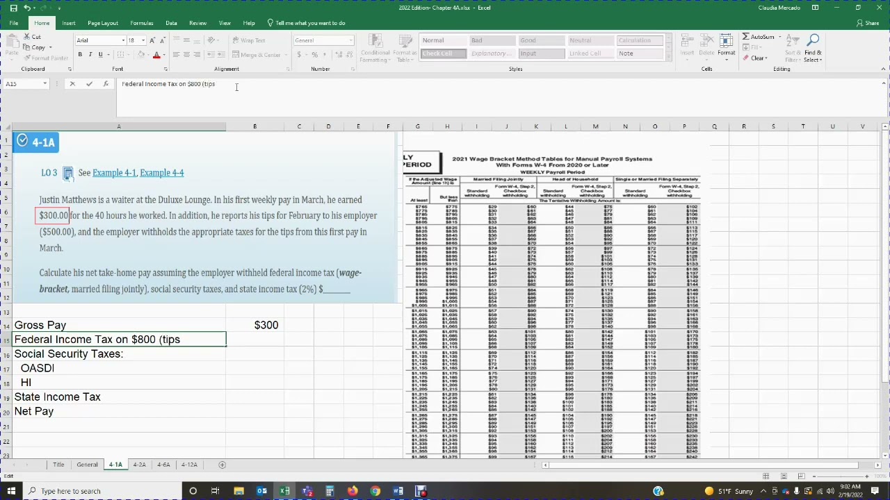 Payroll 2022- Problem 4-1A