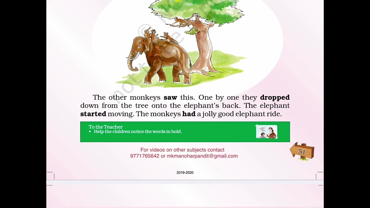 The monkey and the elephant Class 2 Chapter 12 , RAINDROPS 2 @ncertvideobook