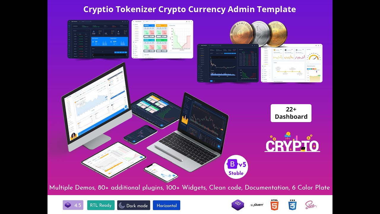 Cryptocurrency Tokenize Admin Dashboard Template
