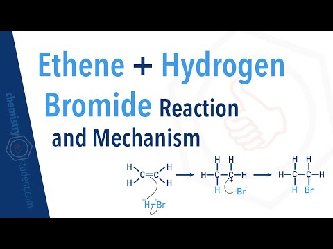 Ethene + Hydrogen Bromide (Reaction and Mechanism)