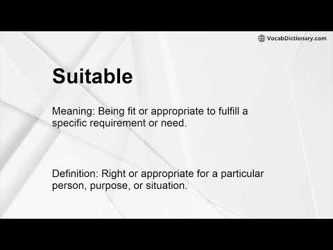 Suitable Meaning