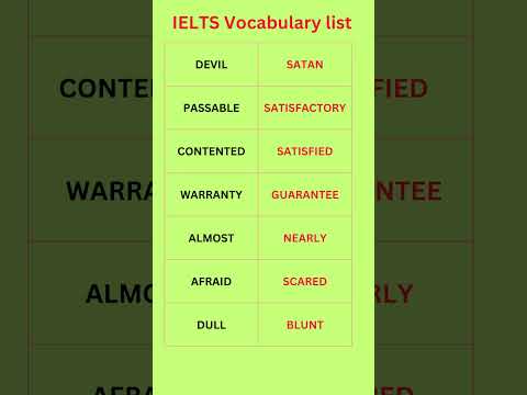 IELTS Vocabulary list || SYNONYMS