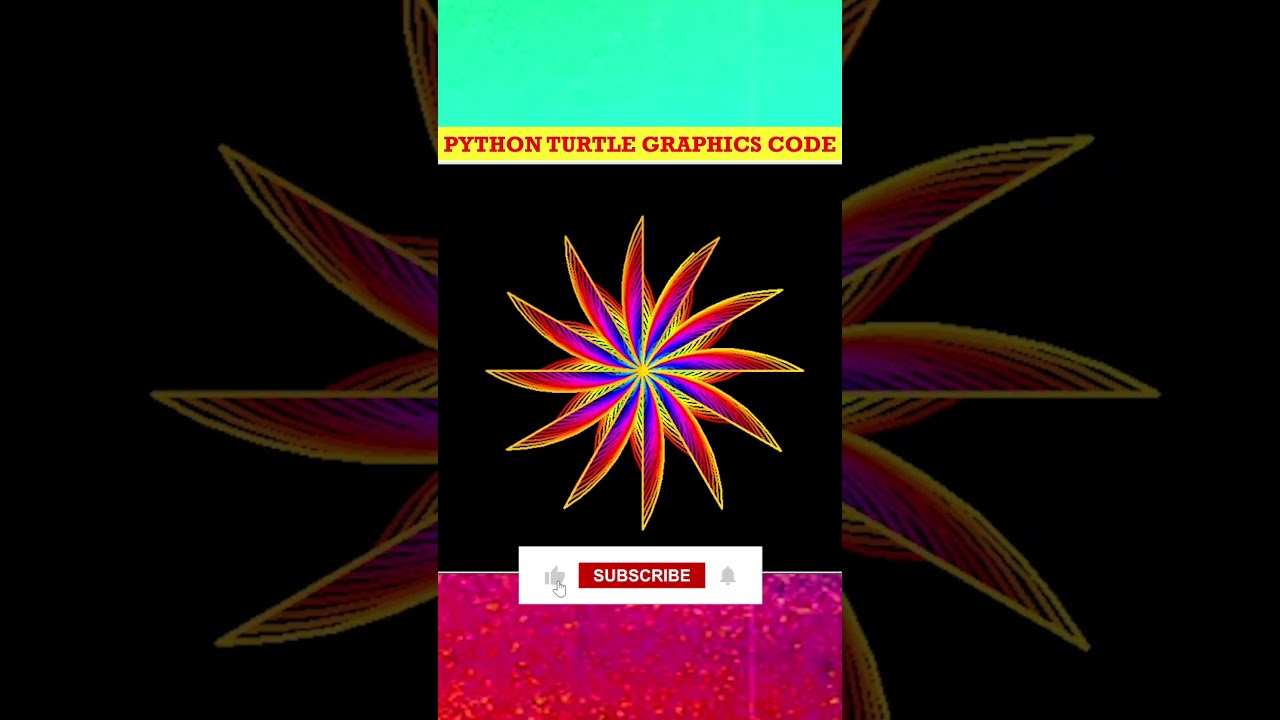 Amazing Python turtle Graphics Code: Thin Petals Flower Drawing.