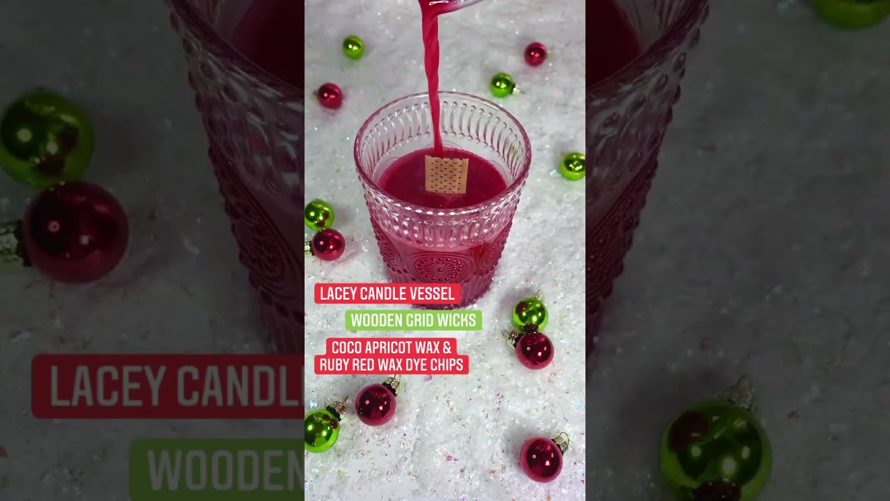 How to Make A Christmas Candle💗💚💚💗 #candle #christmascandle #candlemaking