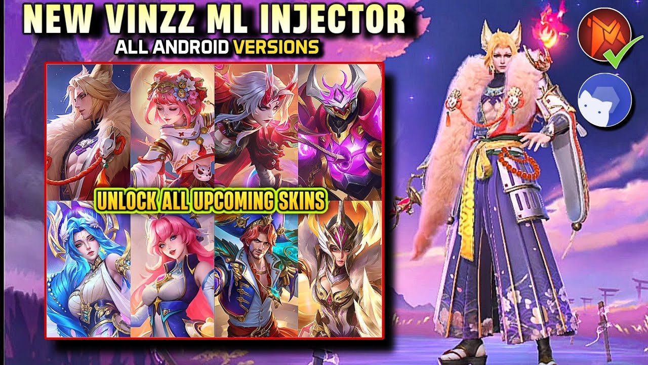Vinzz ML Tools New Injector Fixed Storage + Shizuku | Unlock Upcoming Skins | Full Sound Effect