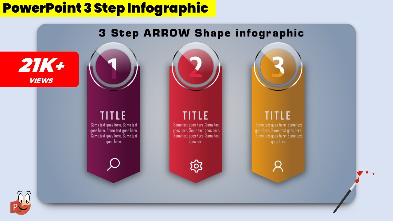 21.Graphic Design | Free PowerPoint Templates | 3 Step | Colorful Infographic