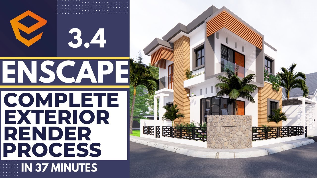 Enscape 3.4 Complete Exterior Render Process Tutorial | Enscape For Sketchup