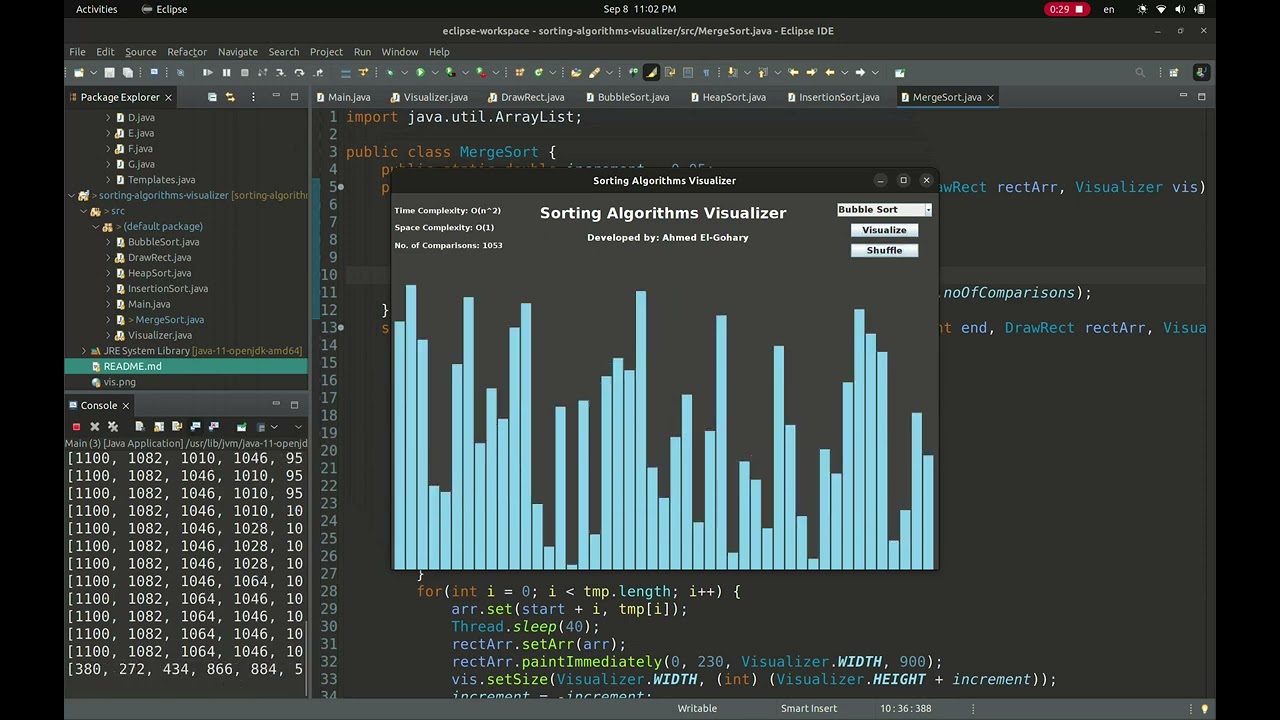 Sorting Algorithms Visualizer in Java - Final Version