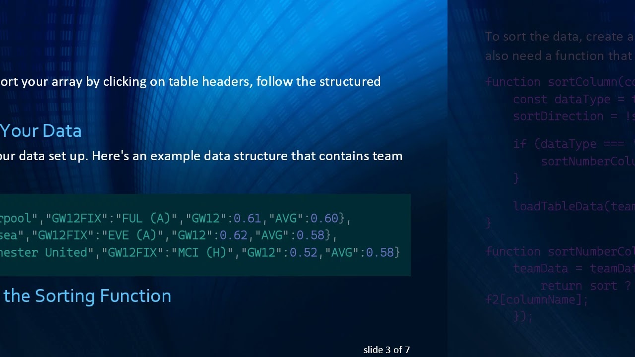 How to Sort Arrays on Click by Table Header in JavaScript