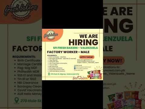 📣📣URGENT HIRING‼️300 FACTORY WORKER #apply #applynow #valenzuela #caloocan #novaliches