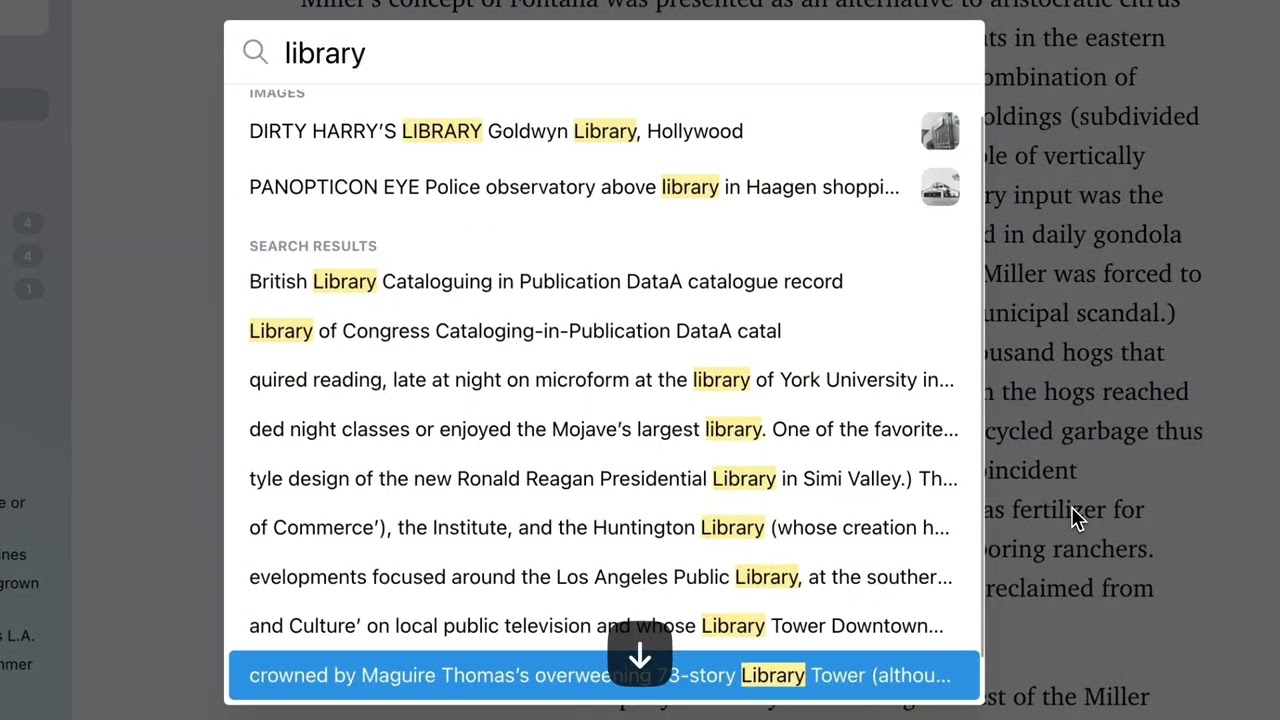 Valla Reader command+k mode