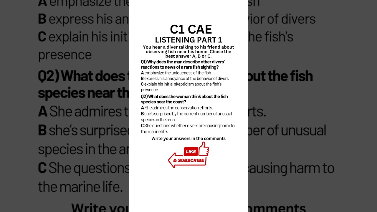 C1 Certificate Advanced English (CAE) Listening Test 2 - Part 1 with Answers 01.2025 #cae #caexams