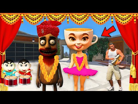 GTA V : Franklin & Shinchan Celebrating TUNG TUNG TUNG SAHUR & BALLERINA CAPUCCINA Marraige in GTA 5