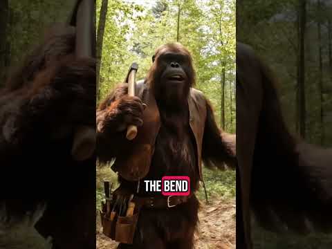 Bigfoot VLOG 2. Building a log cabin. Veo 3. #bigfoot #ai #vlog #survival