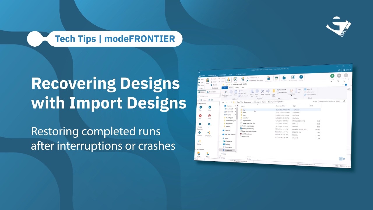 Recovering Designs with Import Designs | Tech Tips | modeFRONTIER