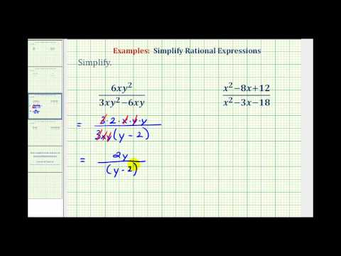 Ex 3:  Simplify Rational Expressions
