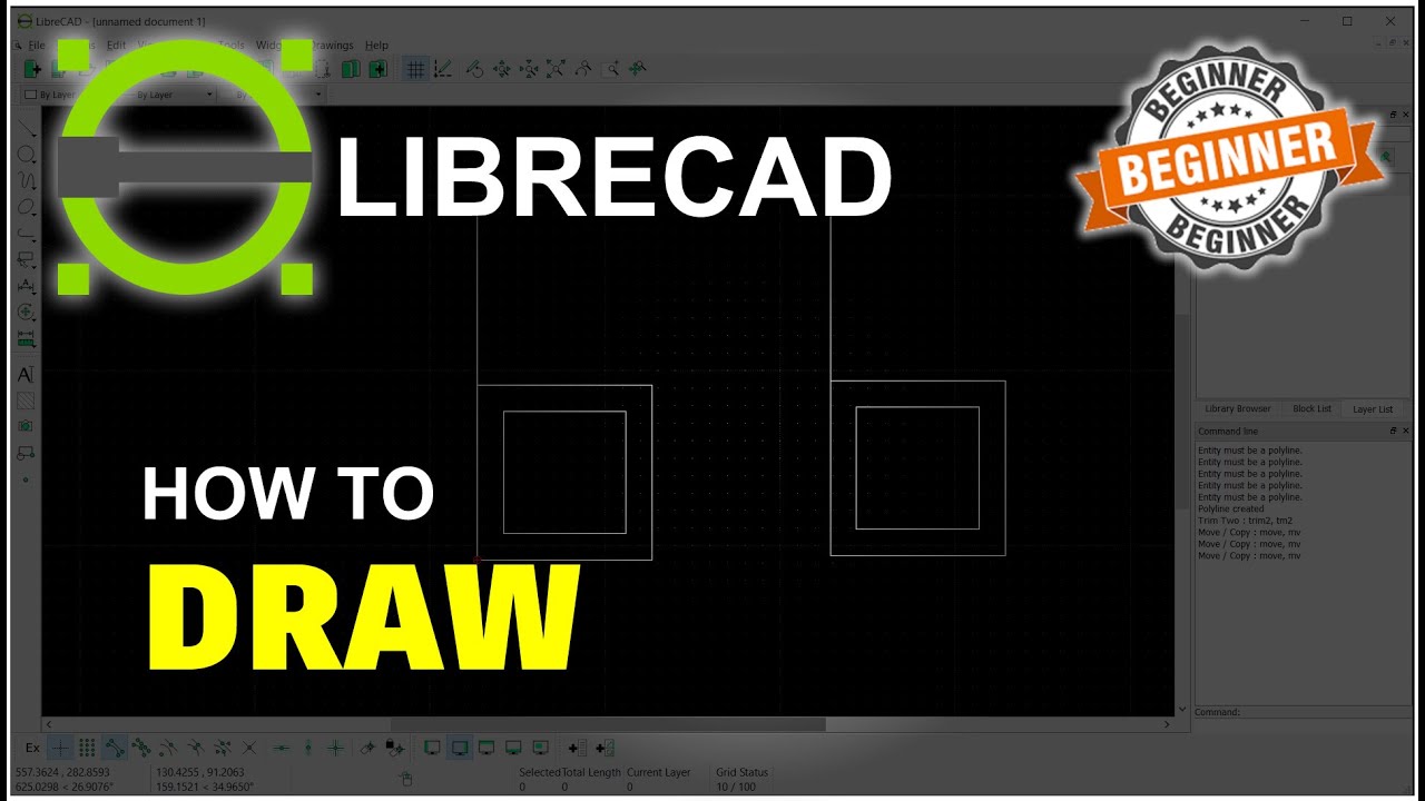 LibreCAD How To Draw Tutorial