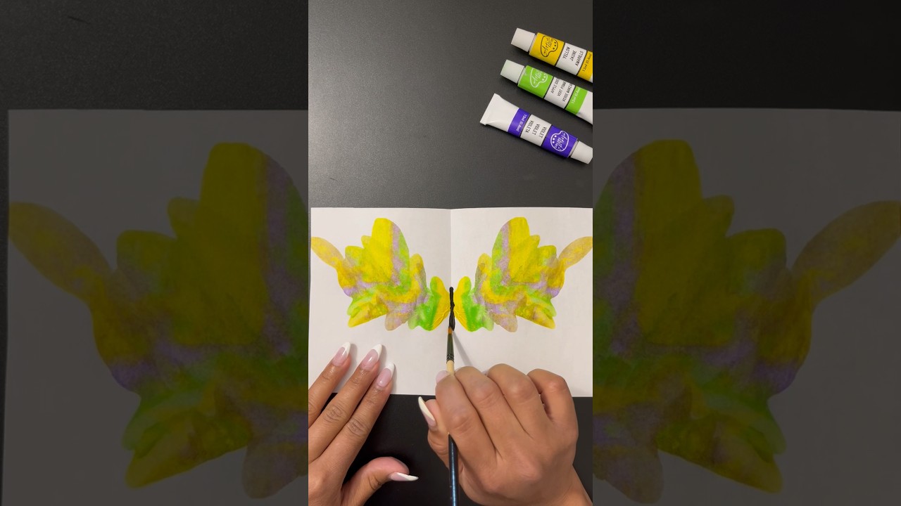Symmetrical Butterfly Painting🦋 #symmetrical #butterfly #painting #shorts