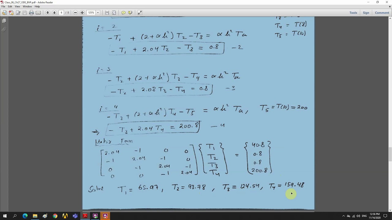 Chapter 27 Part 02 ODE BVP Finite Difference Method