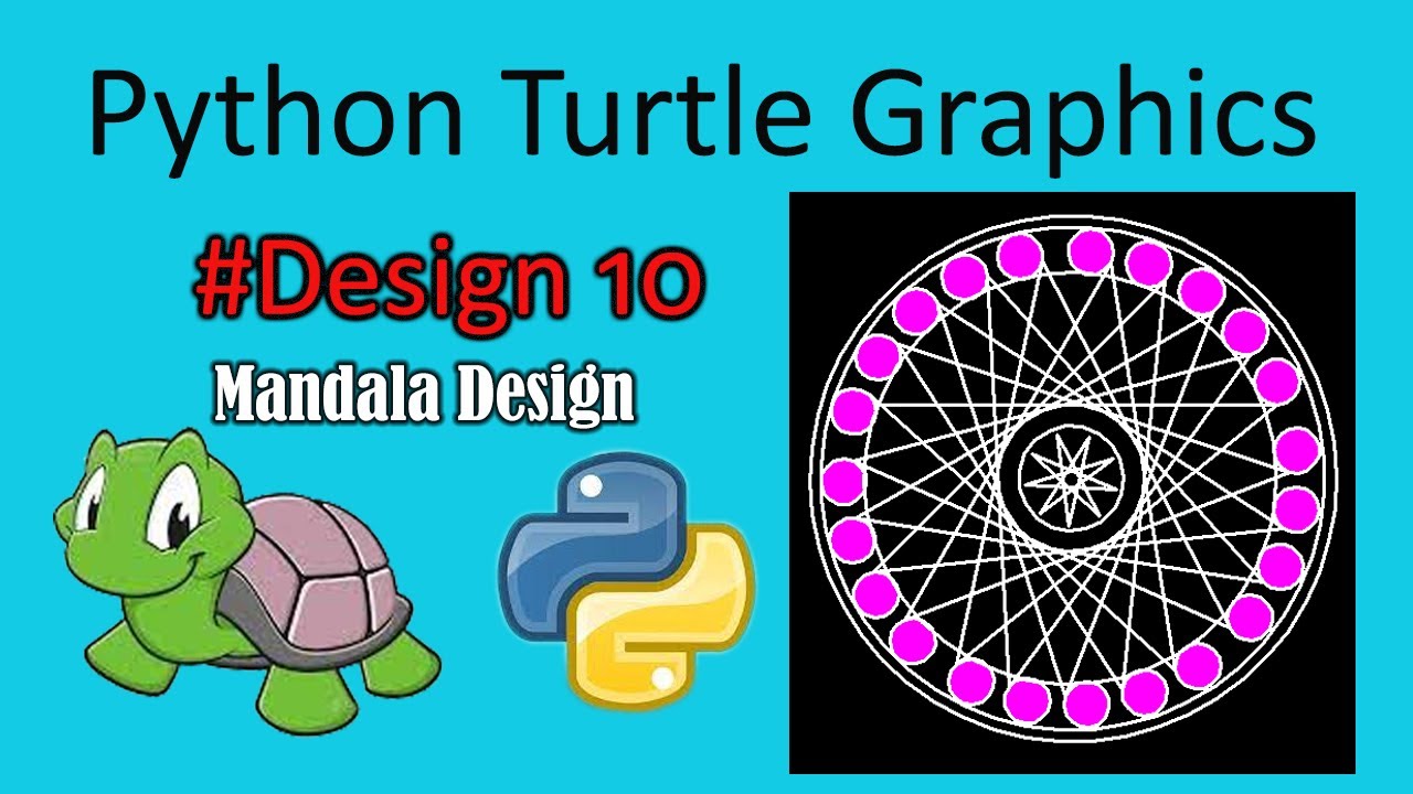 python turtle graphics tutorial || Mandala Design || #design10  || Python graphics