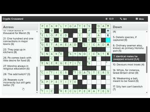 Can this #crypticcrossword be solved in 4 minutes?