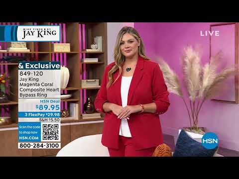 Jay King Sterling Silver Majenta Coral Composite Heart B...