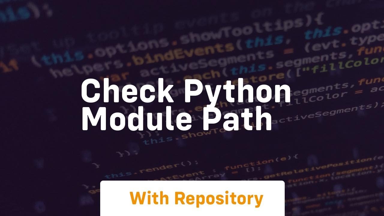check python module path