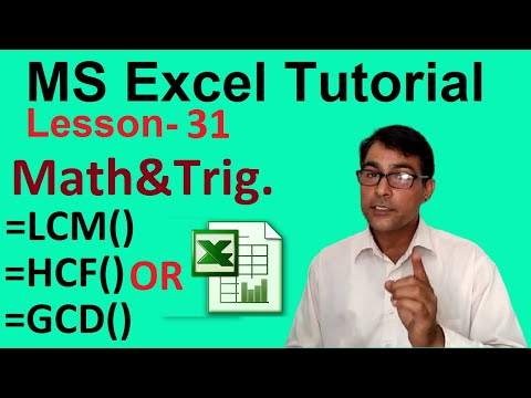 LCM and HCF formula in excel | MS Excel tutorial lesson-31 | LCM, HCF or GCD formula in excel