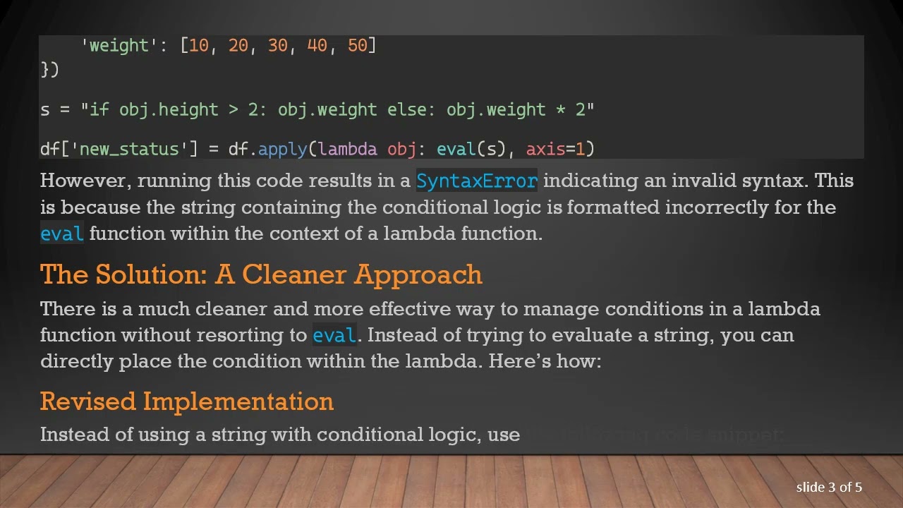 How to Efficiently Use eval in a Lambda Function with Conditions in Python