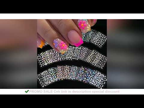 3D Colorful Flowers Cherry Blossoms Rose Daisy Nail Decals 20/30/60/70/90pcs Cute Heart Nail Sticker