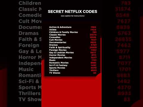 Type codes into netflix.com/browse/genre #netflix