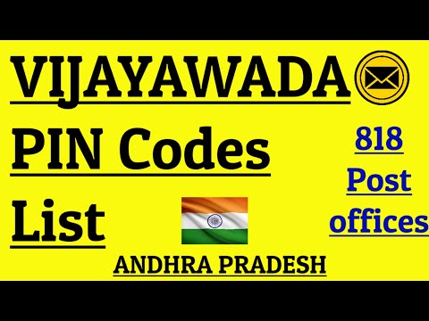విజయవాడ పిన్ కోడ్ జాబితా VIJAYAWADA PIN Code s List || ANDHRA PRADESH || 818 POST OFFICES.
