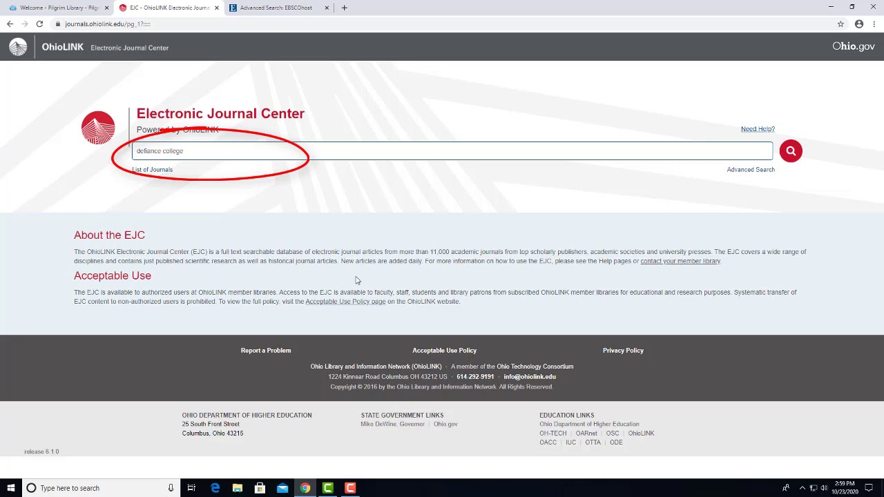 Electronic Journal Center tutorial
