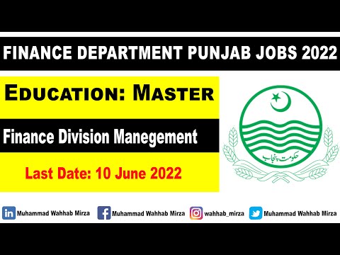 Finance Department Punjab Jobs 2022 | How to Apply