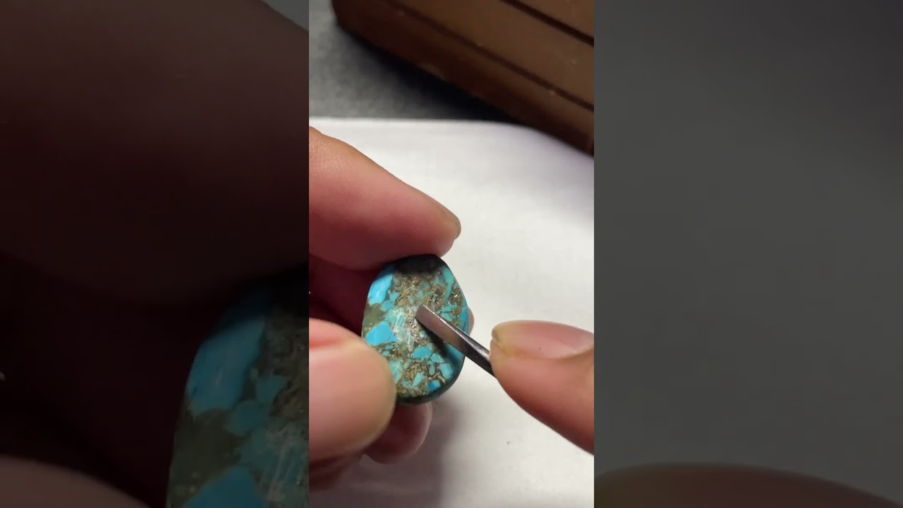 Test Pirus Persia Serat Emas Palsu - Blue Copper Composite Turquoise