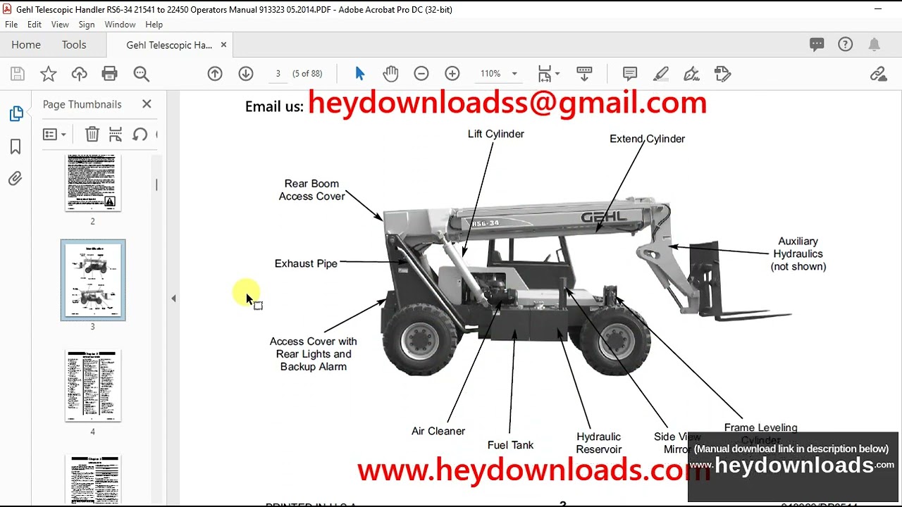 Gehl RS6 34 Telescopic Handler Operator's Manual 913323