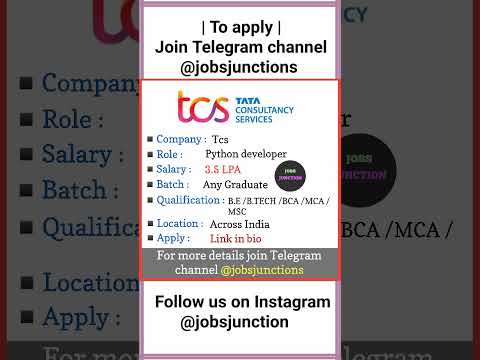 TCS Hiring Freshers | 3.5 LPA | Python Developer #shorts #youtubeshorts #jobs #job #tcs #tcsnqt2023