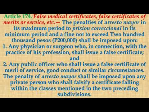 Arts. 174 - 175, Revised Penal Code