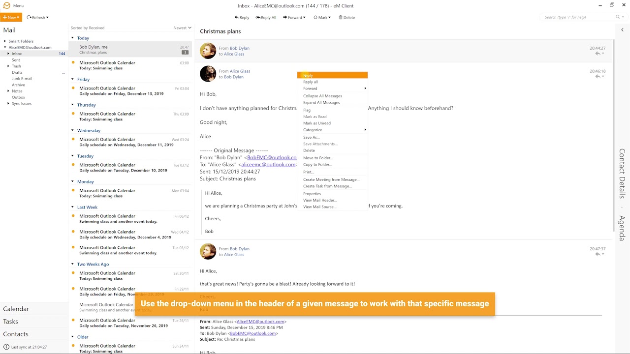 Conversation Views in eM Client