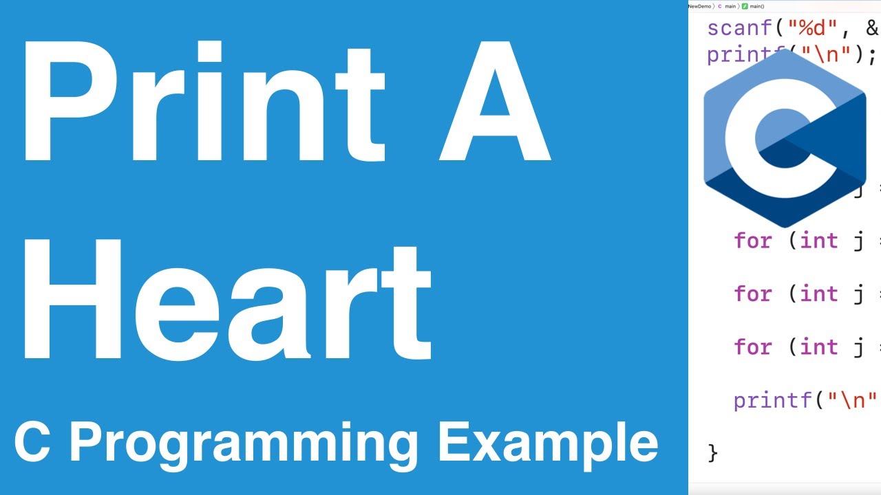 Print A Heart | C Programming Example