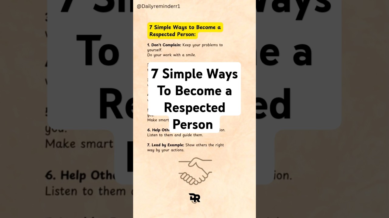 7 Simple Ways To Become a Respected Person #quote #motivation #respect