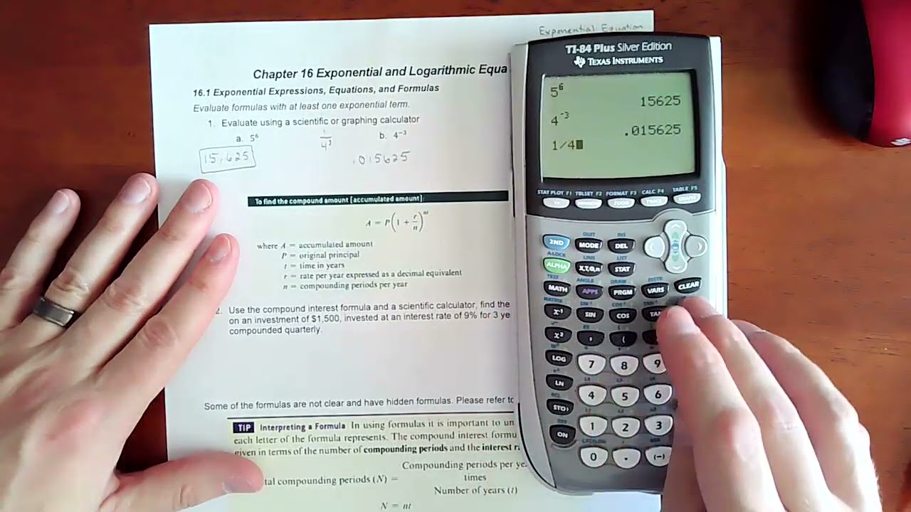 Evaluating Exponents using a TI 84 Calculator