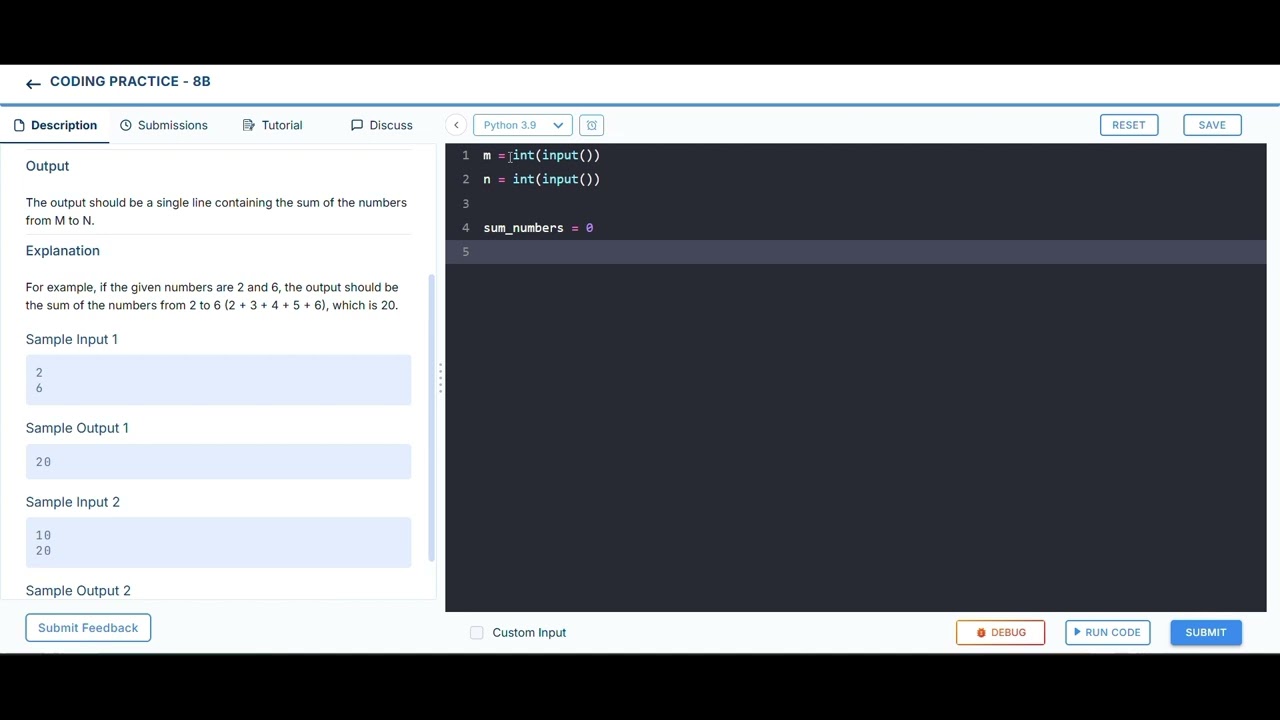 Python | Coding Practice-8B | Sum of Numbers | For Loop | NxtWave | CCBP 4.0