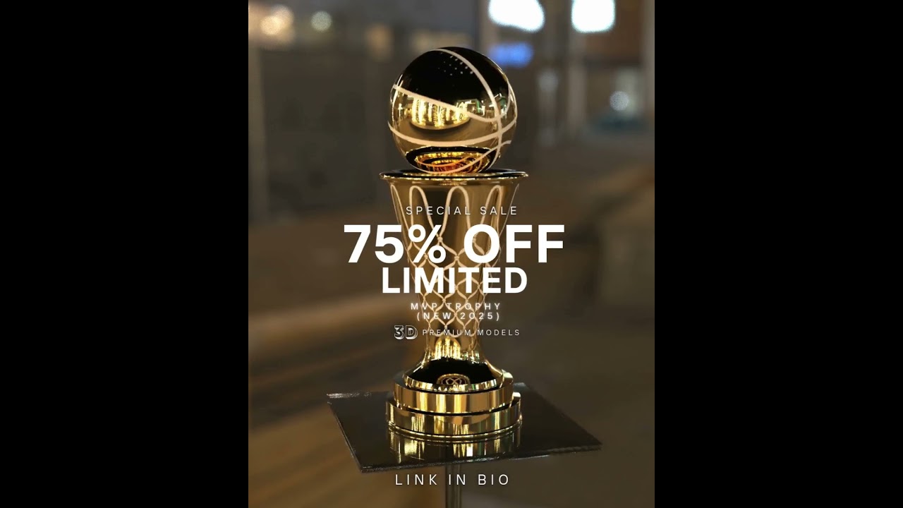 75% OFF! NBA MVP Trophy 3D Model 🏀