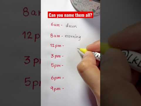 Can you name these times of day in english?