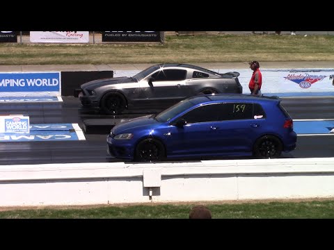 VW Golf R Big Turbo Drag Races Ford Mustang, It's Not Even Close ...
