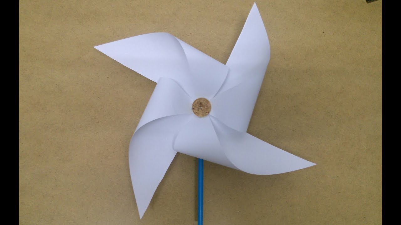 HOW TO MAKE A PAPER WINDMILL WITH A SHEET OF PAPER